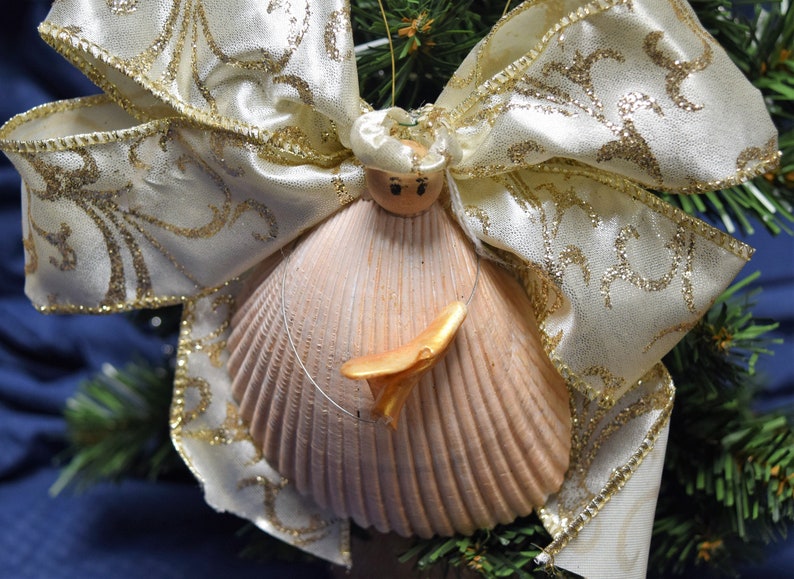 Golden Shell Angel With Trumpet - Etsy