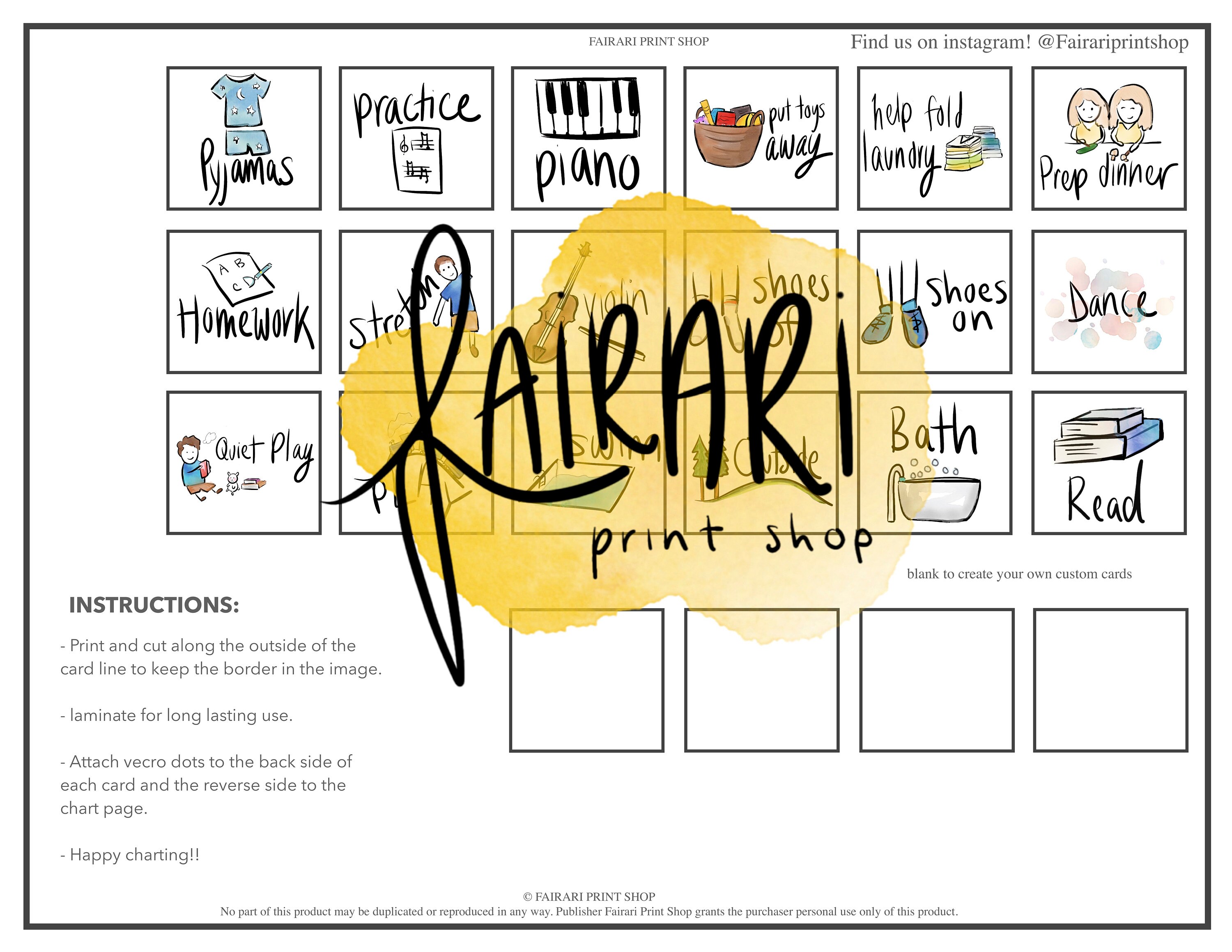 Responsibility Chore Chart Printable Daily Routine for Kids - Etsy ...