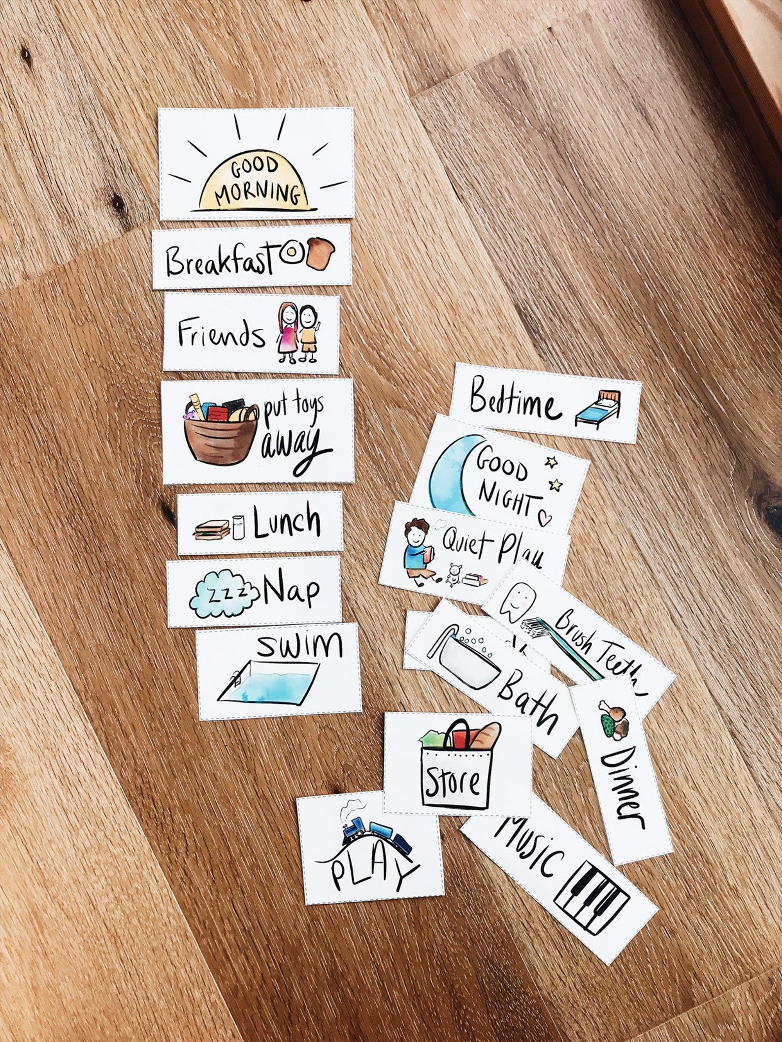 Visual Schedule Toddler Kids Routine Chart Printable Cards - Etsy