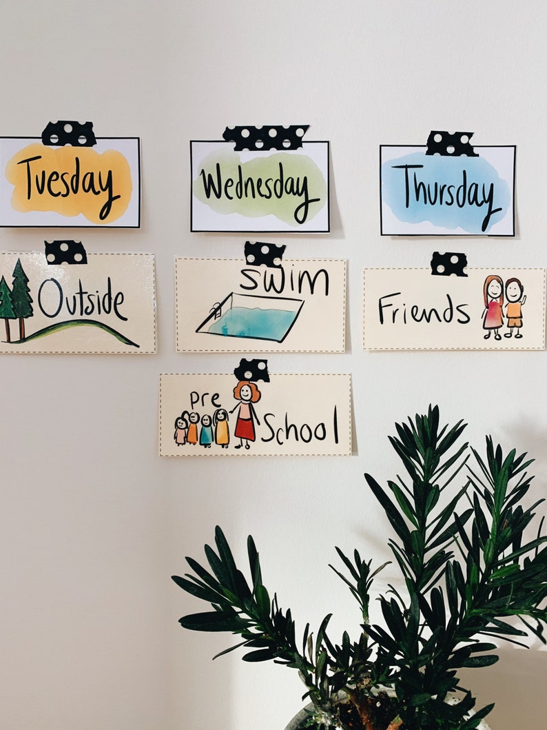 Days of the Week Printable Labels for Visual Schedule | Etsy