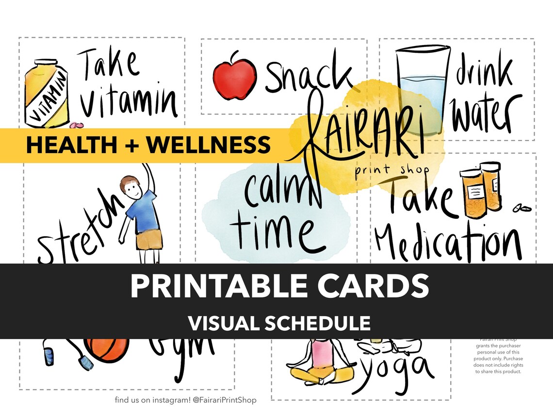 Health Wellness Visual Schedule Expansion Pack | Etsy