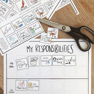 Responsibility Chore Chart, Printable Daily Routine for Kids - Etsy