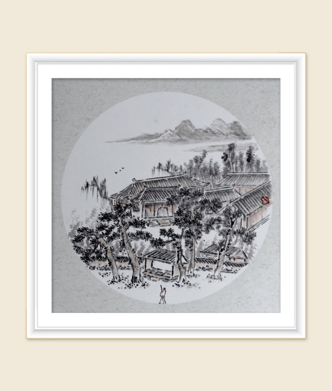 Ancient Chinese Temples--traditional Chinese Ink Painting Watercolor ...