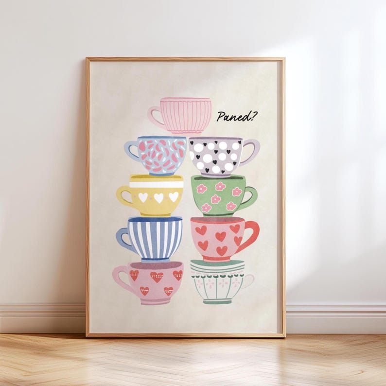 Paned? – Welsh Tea Cup Print | Cosy Welsh Kitchen Wall Art - Etsy UK