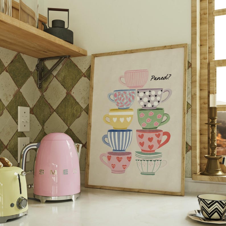Paned? – Welsh Tea Cup Print | Cosy Welsh Kitchen Wall Art - Etsy UK