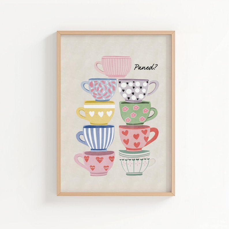 Paned? – Welsh Tea Cup Print | Cosy Welsh Kitchen Wall Art - Etsy UK