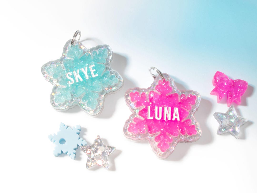 Custom Pet Tag for Dogs and Cats | Personalized Winter Snowflake Pet ...