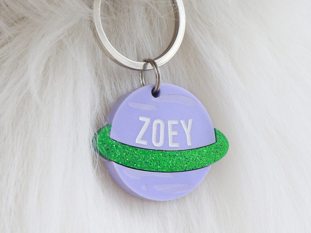 Custom Pet Tag for Dogs and Cats | Personalized Saturn Planet Pet ID ...