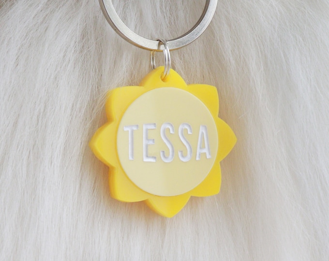 Dog ID Tag Dog Tag Pet Name Tag Sun Dog ID Tag Lots of Sunshine XL ...