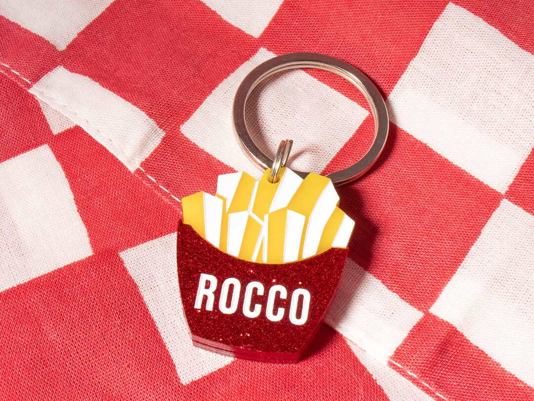 Custom Pet Tag for Dogs and Cats | Personalized French Fries Pet ID Tag ...