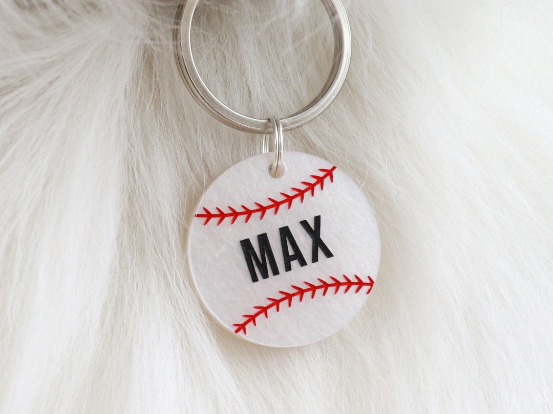 Custom Pet Tag for Dogs and Cats Personalized Baseball Pet ID Tag in ...