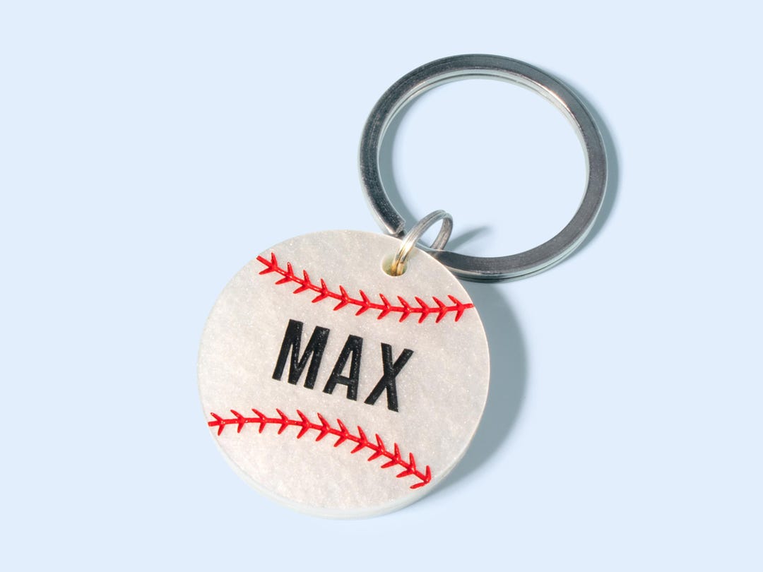 Custom Pet Tag for Dogs and Cats | Personalized Baseball Pet ID Tag in ...