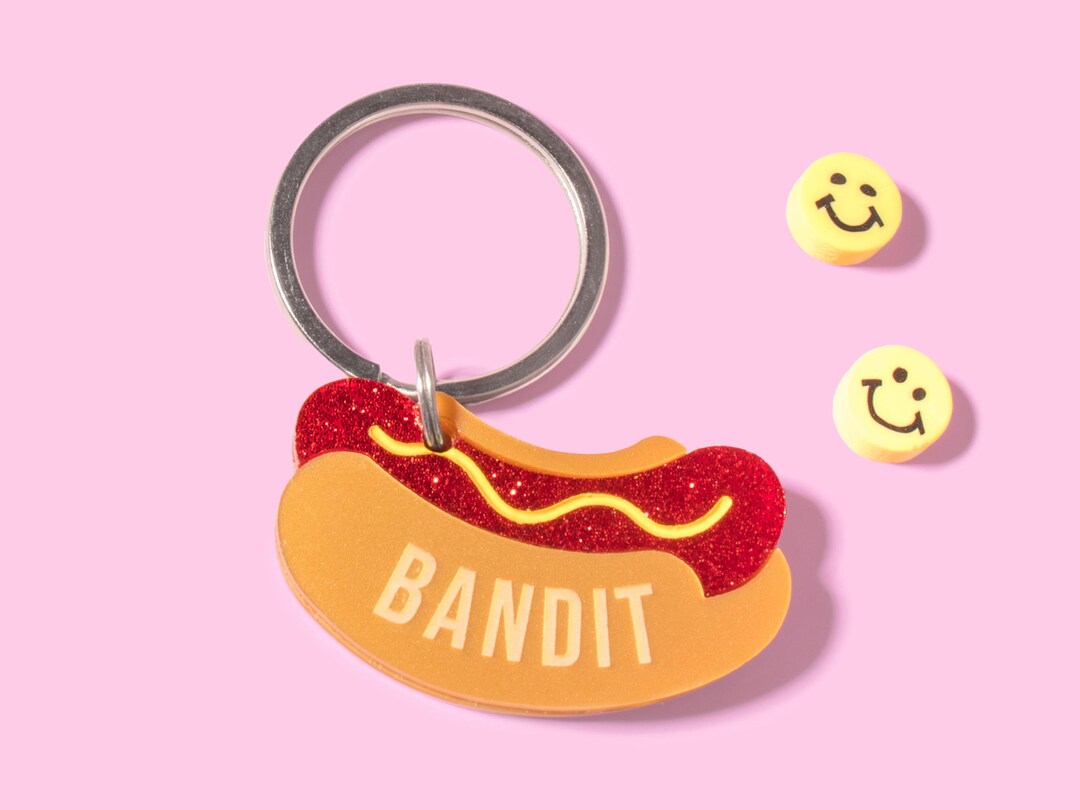 Custom Pet Tag for Dogs and Cats | Personalized Weiner Hot Dog Tag ...