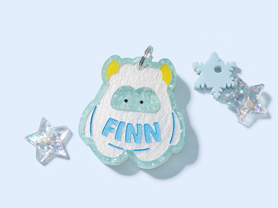 Holiday Pet Tag for Dogs & Cats | Personalized Yeti Pet Tag in Acrylic ...