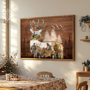 Personalized Deer Hunting Photo Collage Canvas, Custom Hunter’s Gift ...