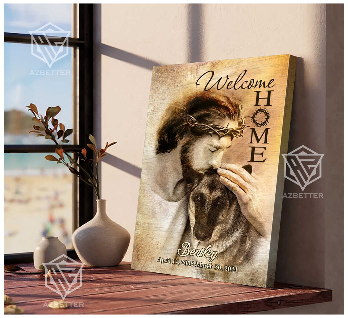 Personalized Welcome Home Canvas - Safe in the Arms of Jesus, Christian ...