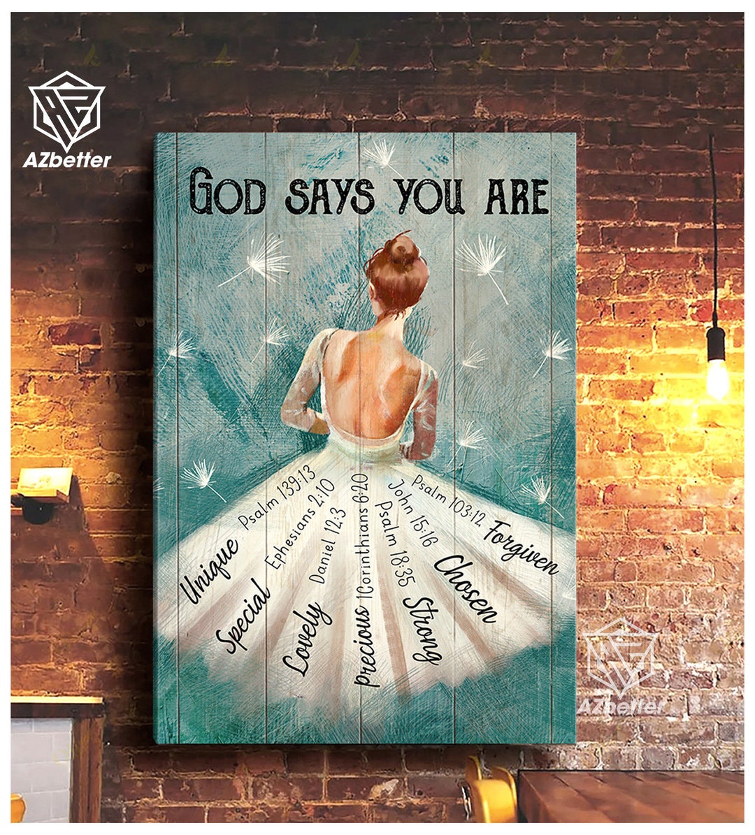 Canvas Prints God Says You Are Unique Psalm, Ballet Painting, Gift for ...