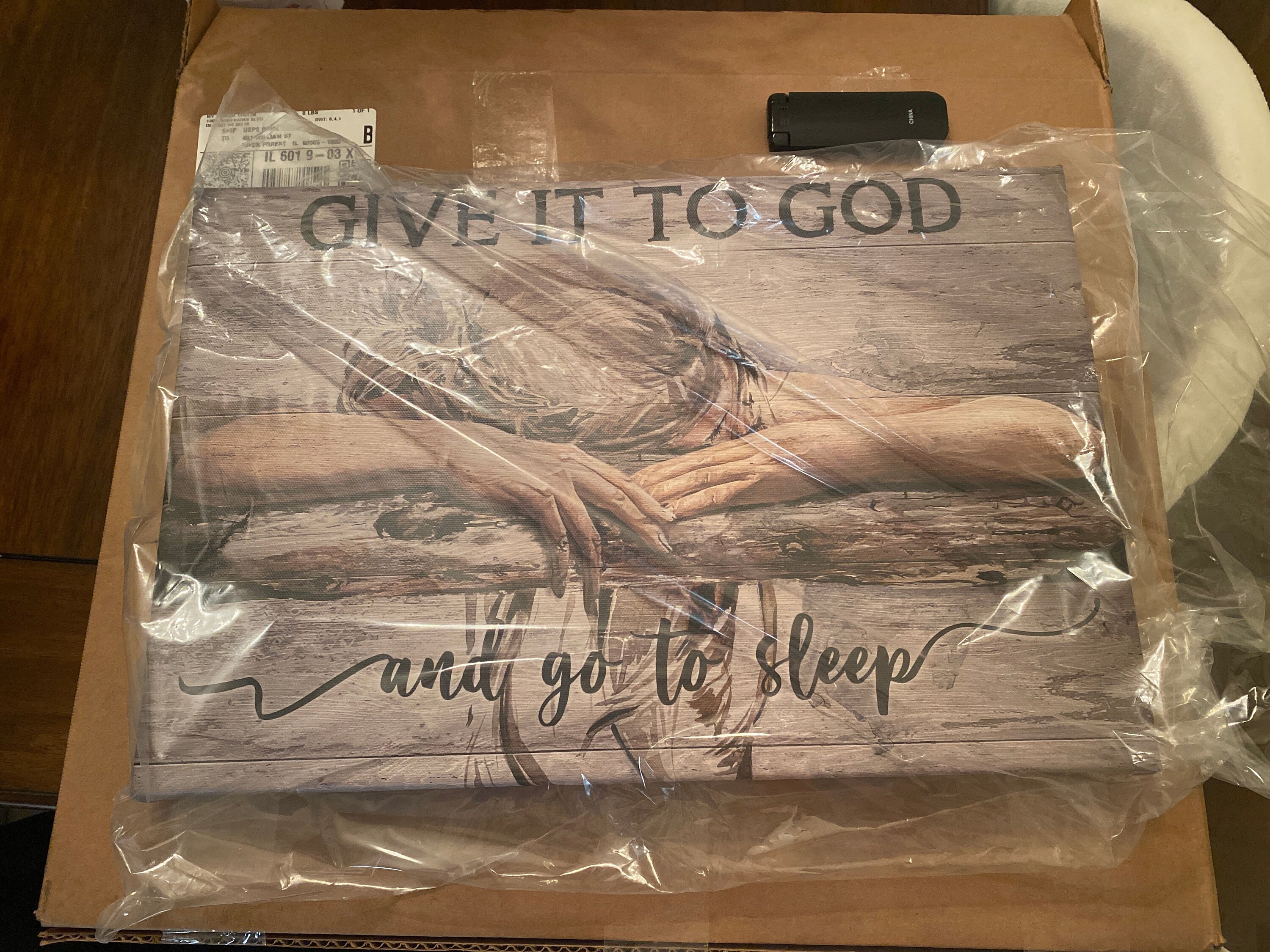 Give It to God and Go to Sleep Jesus Canvas Prints, God Wall Art ...