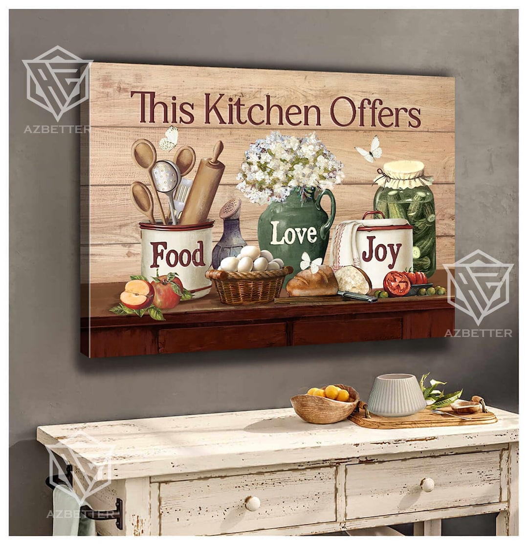 Kitchen Canvas - This Kitchen Offers Food Love Joy, Christian Home ...