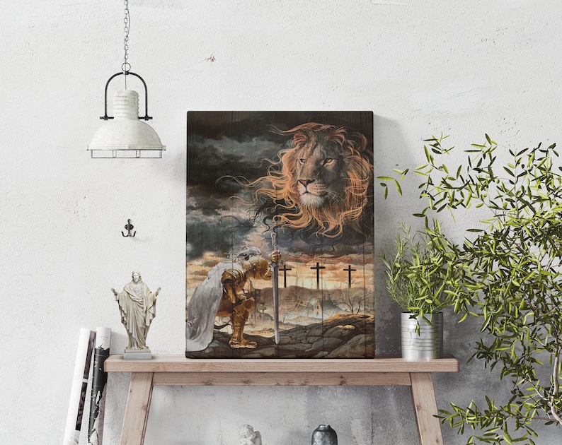 Canvas Lion God Armor of God God Wall Art Home Decor - Etsy