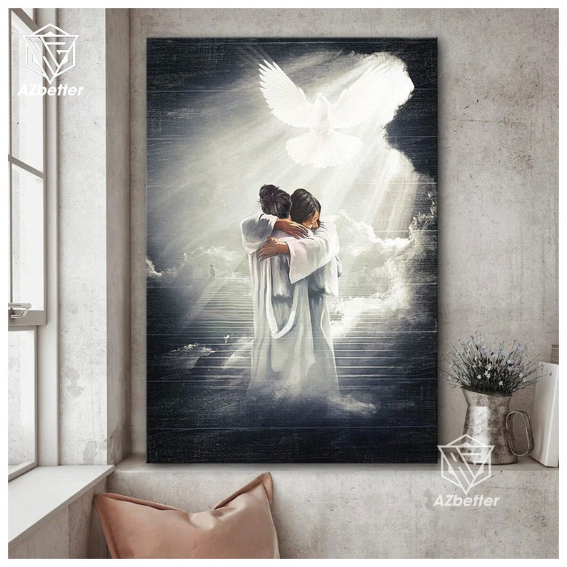 Canvas Jesus Hugging Art Painting God Wall Art Home Decor - Etsy