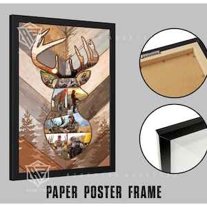 Personalized Deer Hunting Photo Collage Canvas, Custom Hunters Gift ...