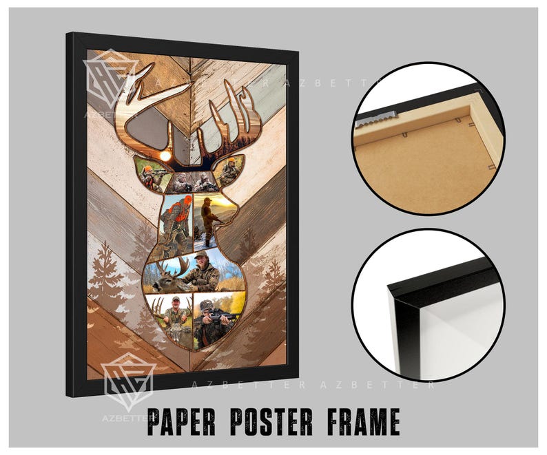 Personalized Deer Hunting Photo Collage Canvas, Custom Hunters Gift ...