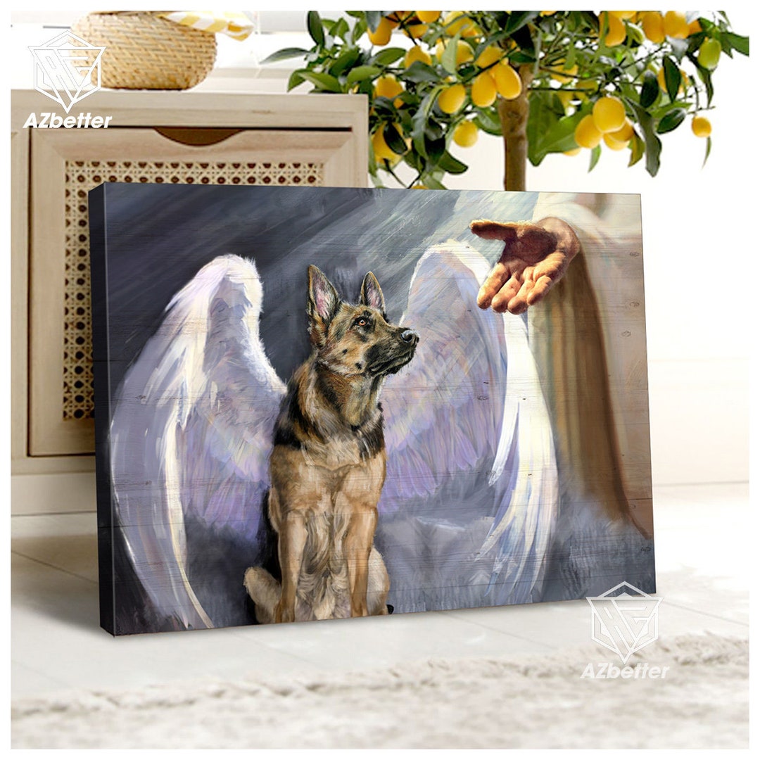 Canvas Prints German Shepherd Angel Wings, in Loving Memory German ...
