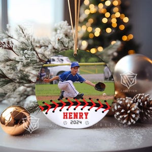 Personalized Christmas Baseball Ornament Custom Photo, Baseball Players ...