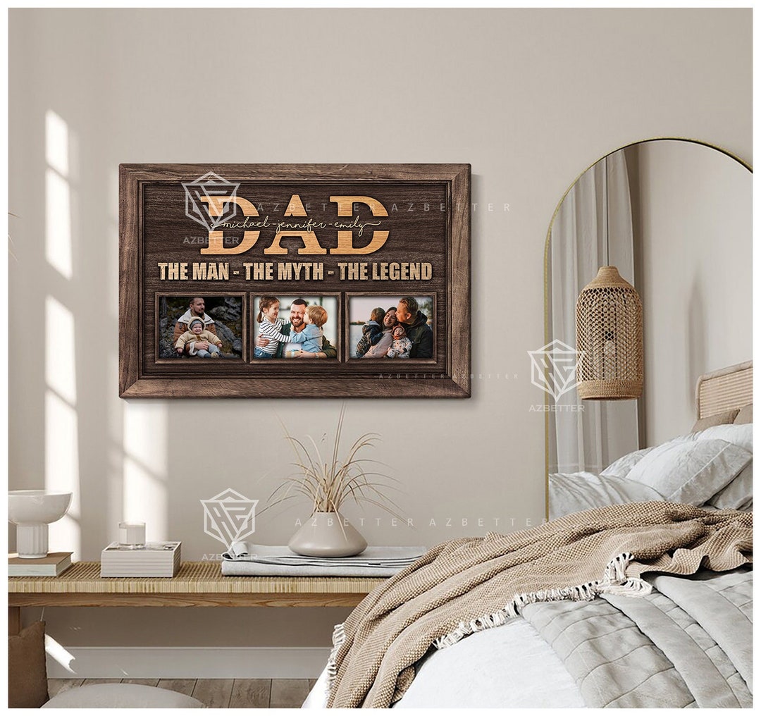 Personalized Canvas Dad the Man the Myth the Legend, Custom Father's ...