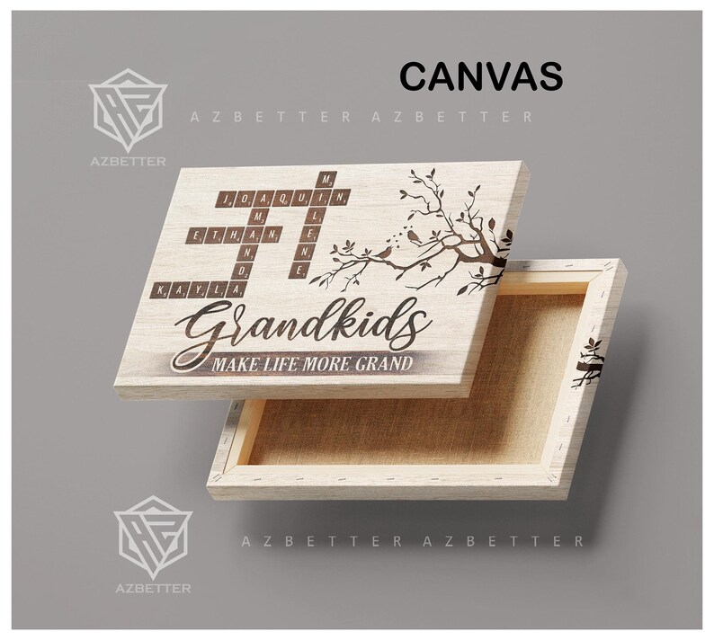 Personalized Grandparents Gift With Grandkids Names Scrabble Art ...