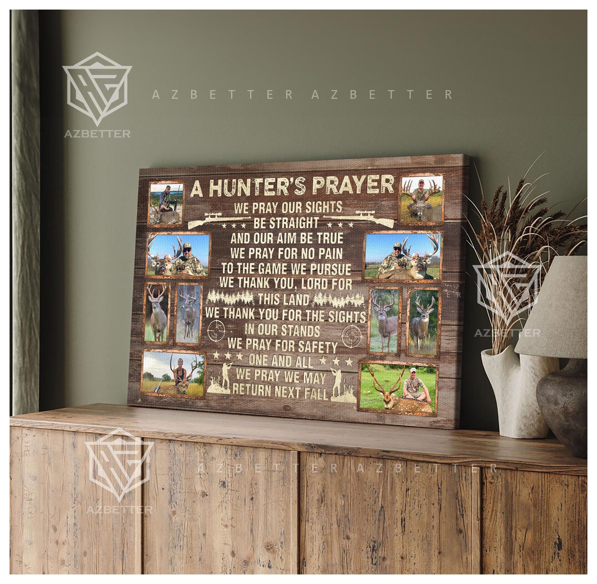 Personalized Hunter’s Prayer Canvas – Custom Hunting Photo Collage Wall ...