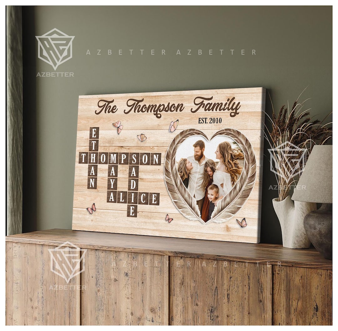 Personalized Family Name Sign, Custom Crossword Scrabble Print Family ...