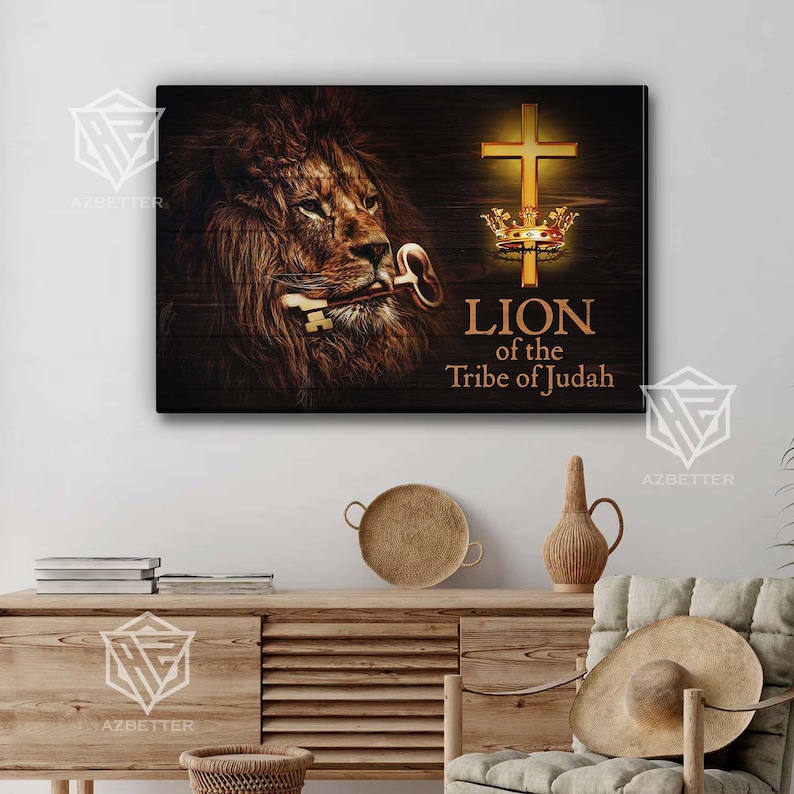 God Canvas - Lion of the Tribe of Judah, Jesus Wall Art, Christian Home ...
