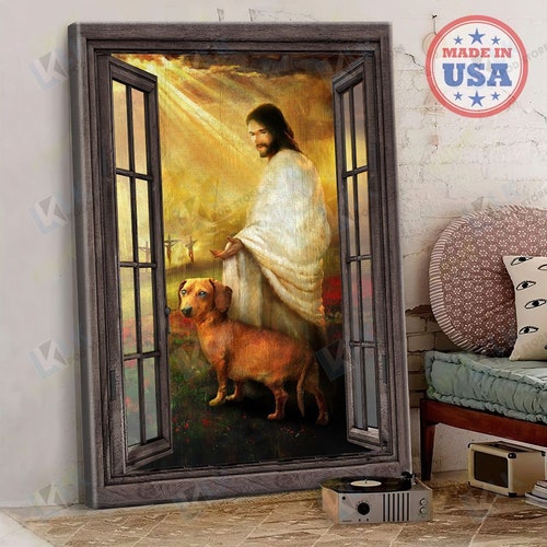 God With Dachshund Canvas Dachshund Dog Lovers Gift Canvas - Etsy