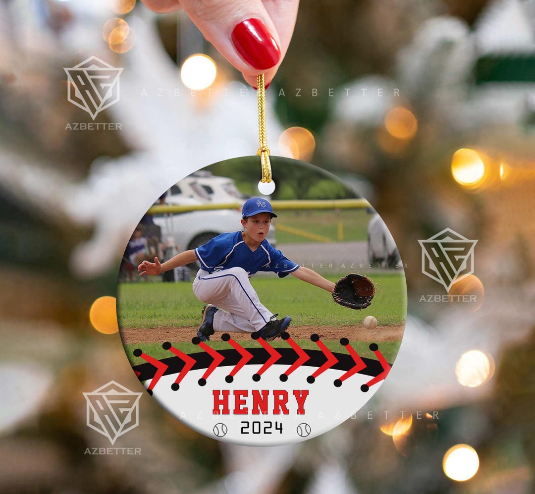 Personalized Christmas Baseball Ornament Custom Photo, Baseball Players ...