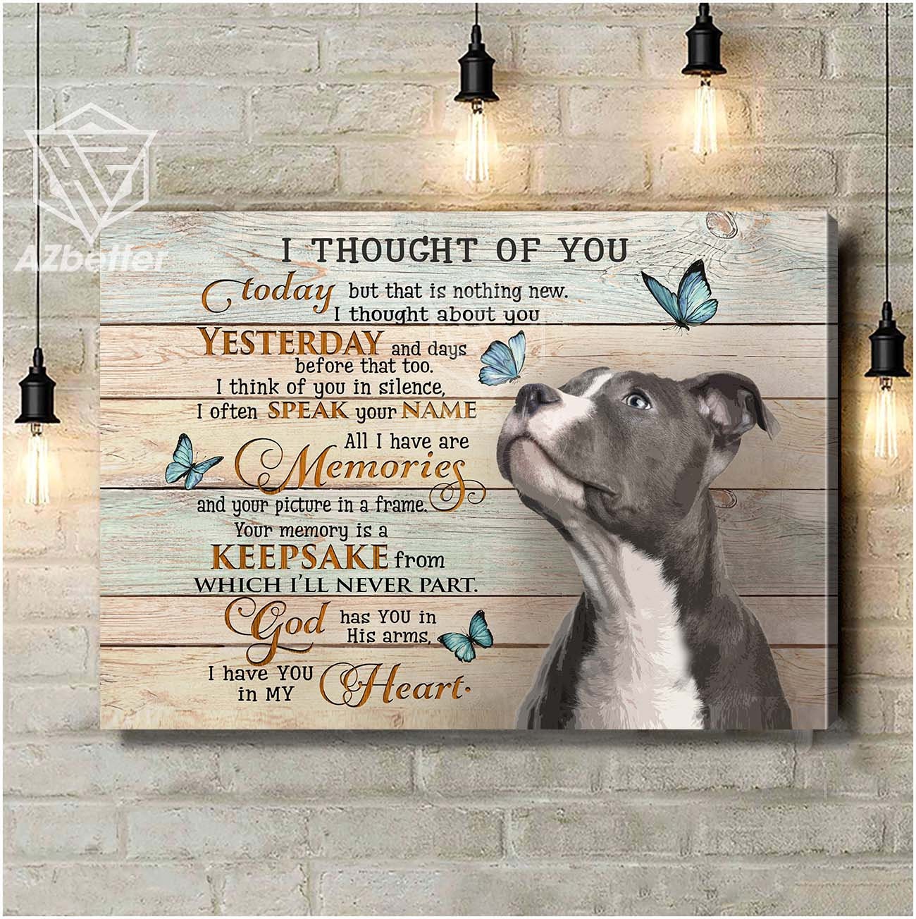 Pit Bull Wall Art I Thought of You Dog Home Wall Decor - Etsy