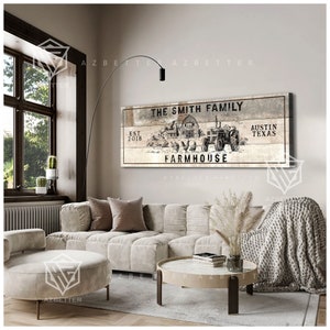 Custom Modern Farmhouse Family Sign Country Home Decor Wall Art ...