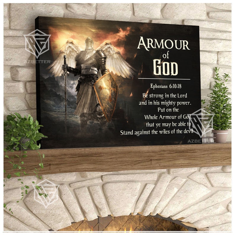 Canvas Armour of God Ephesians 6 10, God Wall Art Home Decor, Christian ...