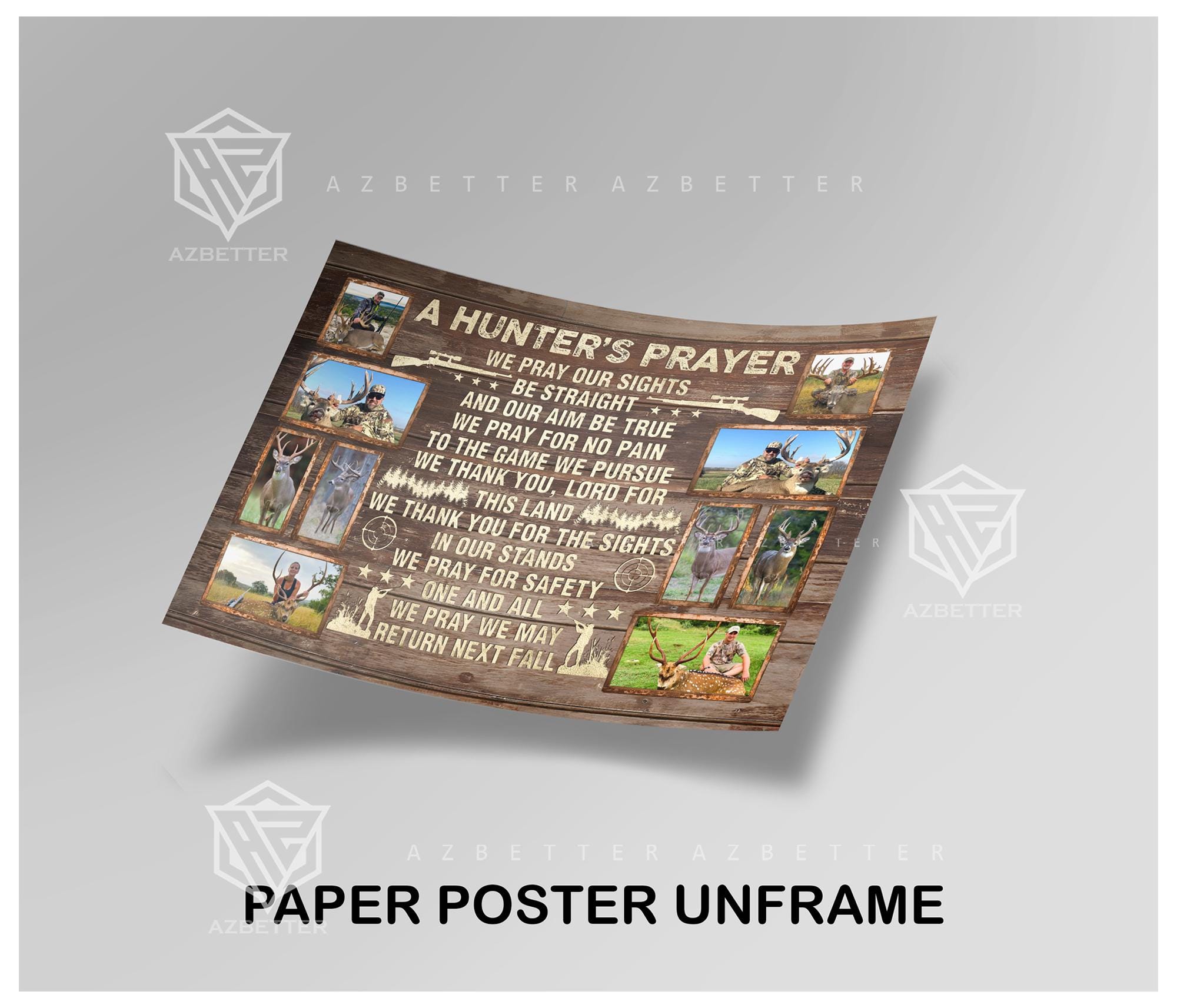 Personalized Hunter’s Prayer Canvas – Custom Hunting Photo Collage Wall ...