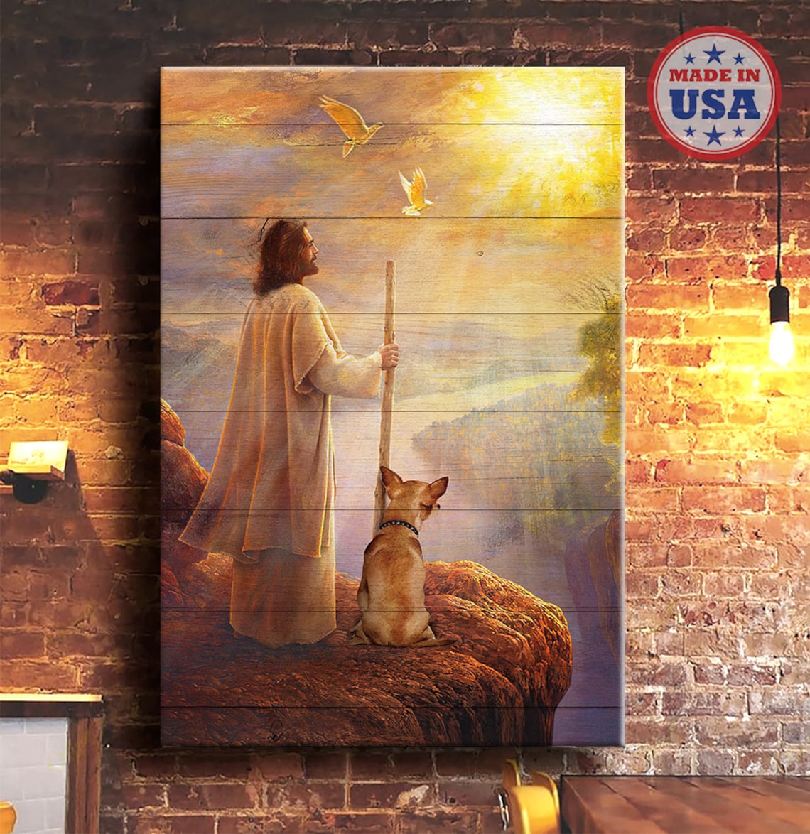 God With Chihuahua Canvas, Chihuahua Dog Lovers Gift Canvas, Christian ...