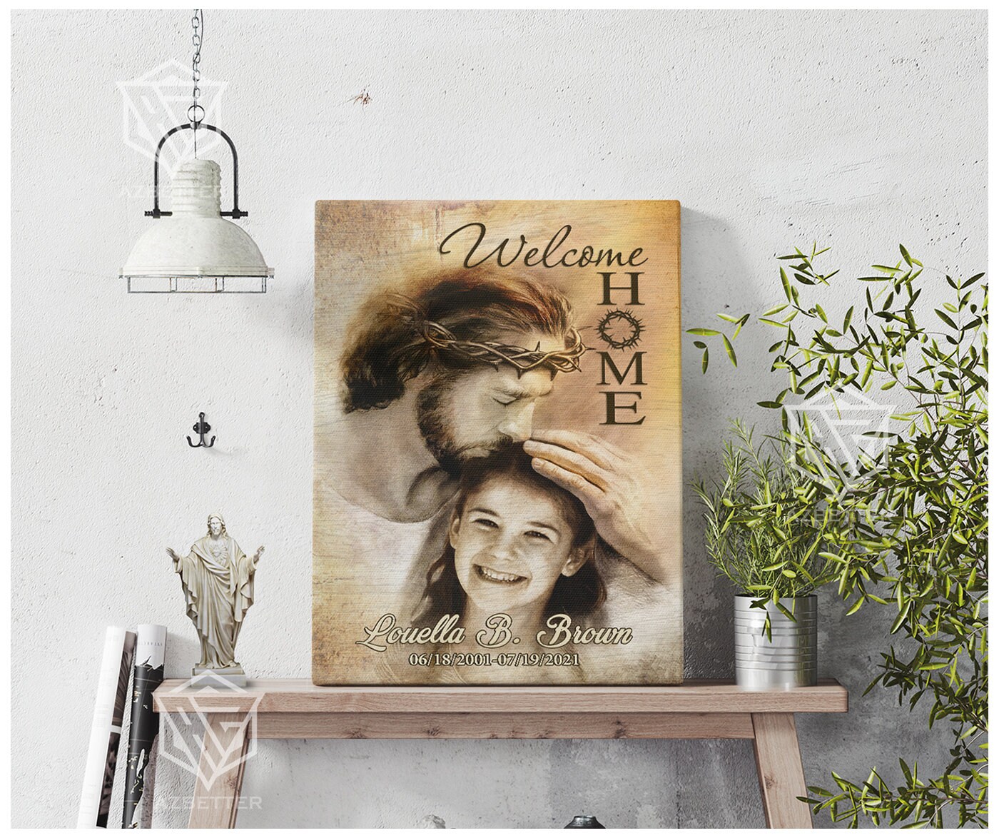 Personalized Welcome Home Canvas - Safe in the Arms of Jesus, Christian ...