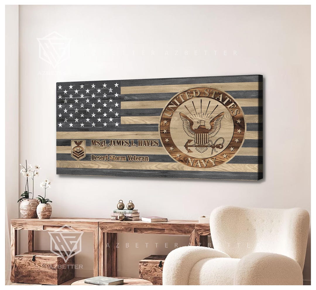 Custom US Army Sign Personalized Name Rank Service Years Canvas ...