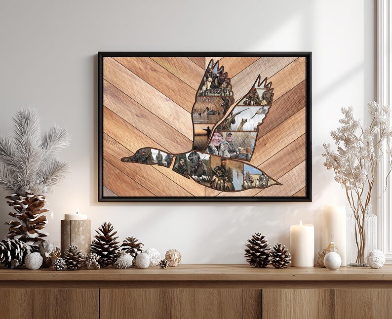 Personalized Duck Hunting Photo Collage Canvas, Custom Hunter’s Gift ...