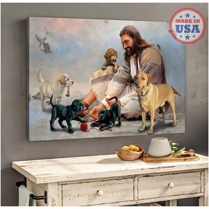 Canvas God With Labrador Retriever, Labrador Dog Lovers Gift Canvas ...
