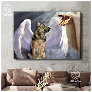 Canvas Prints German Shepherd Angel Wings, in Loving Memory German ...