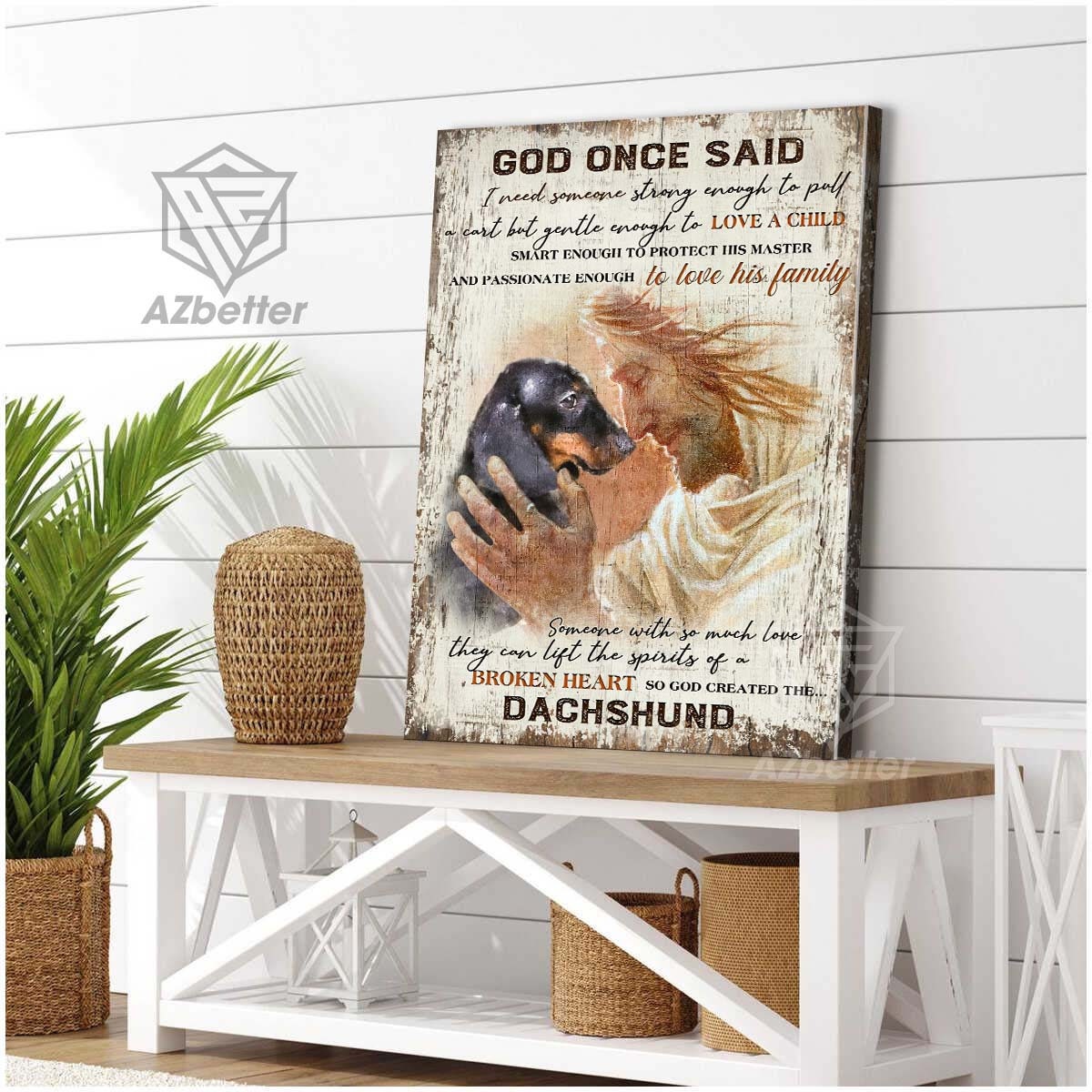 God With Dachshund Canvas Dachshund Dog Lovers Gift Canvas - Etsy