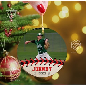 Personalized Christmas Baseball Ornament Custom Photo, Baseball Players ...
