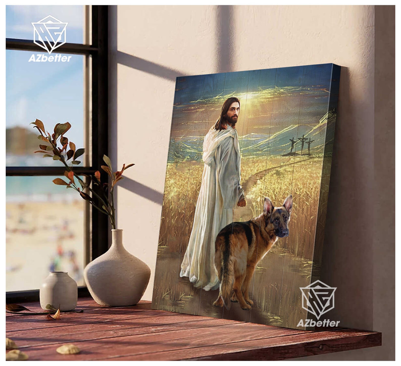 Canvas Prints German Shepherd Walk With Jesus German Shepherd - Etsy