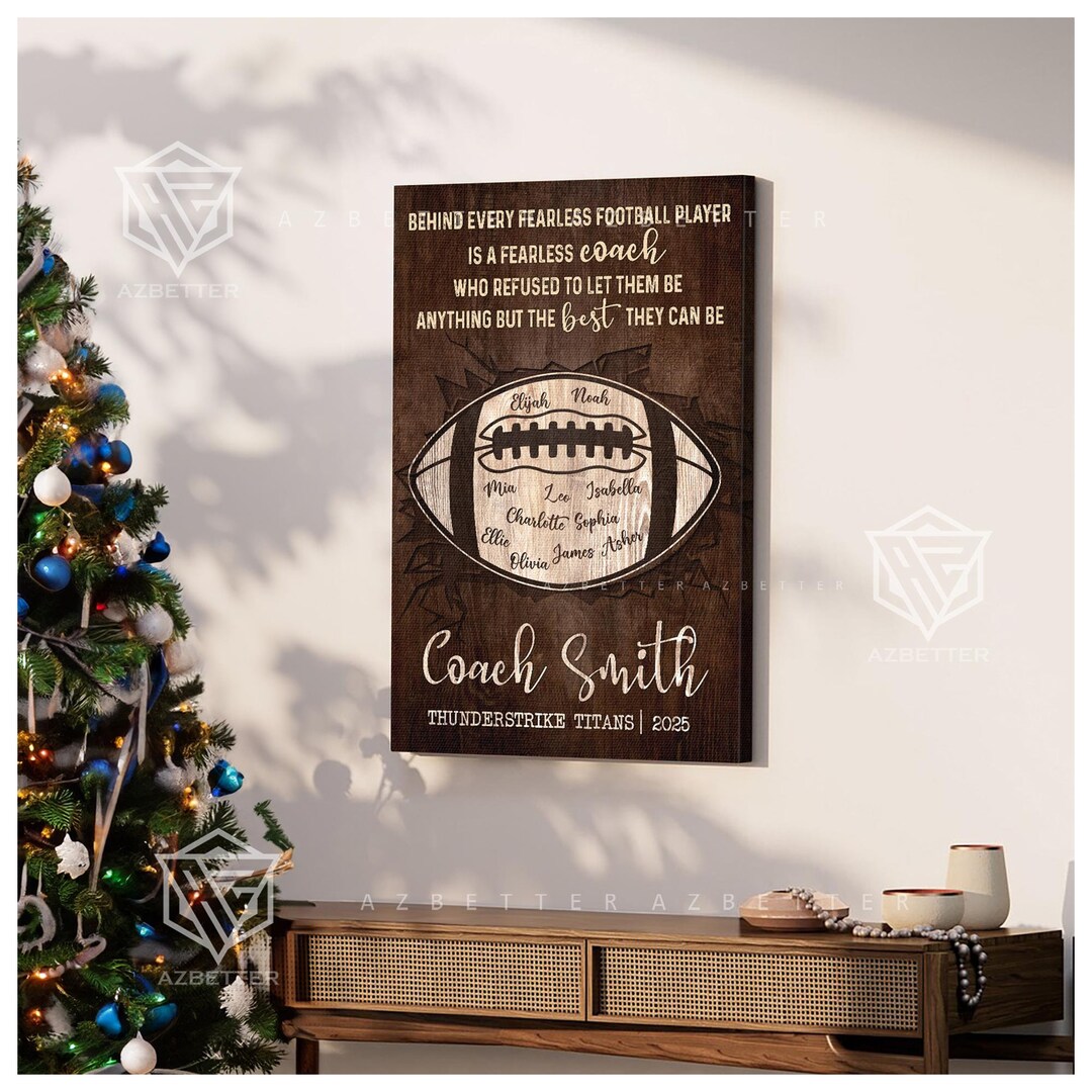 Personalized American Football Coach Gift - Custom Football Team Names ...